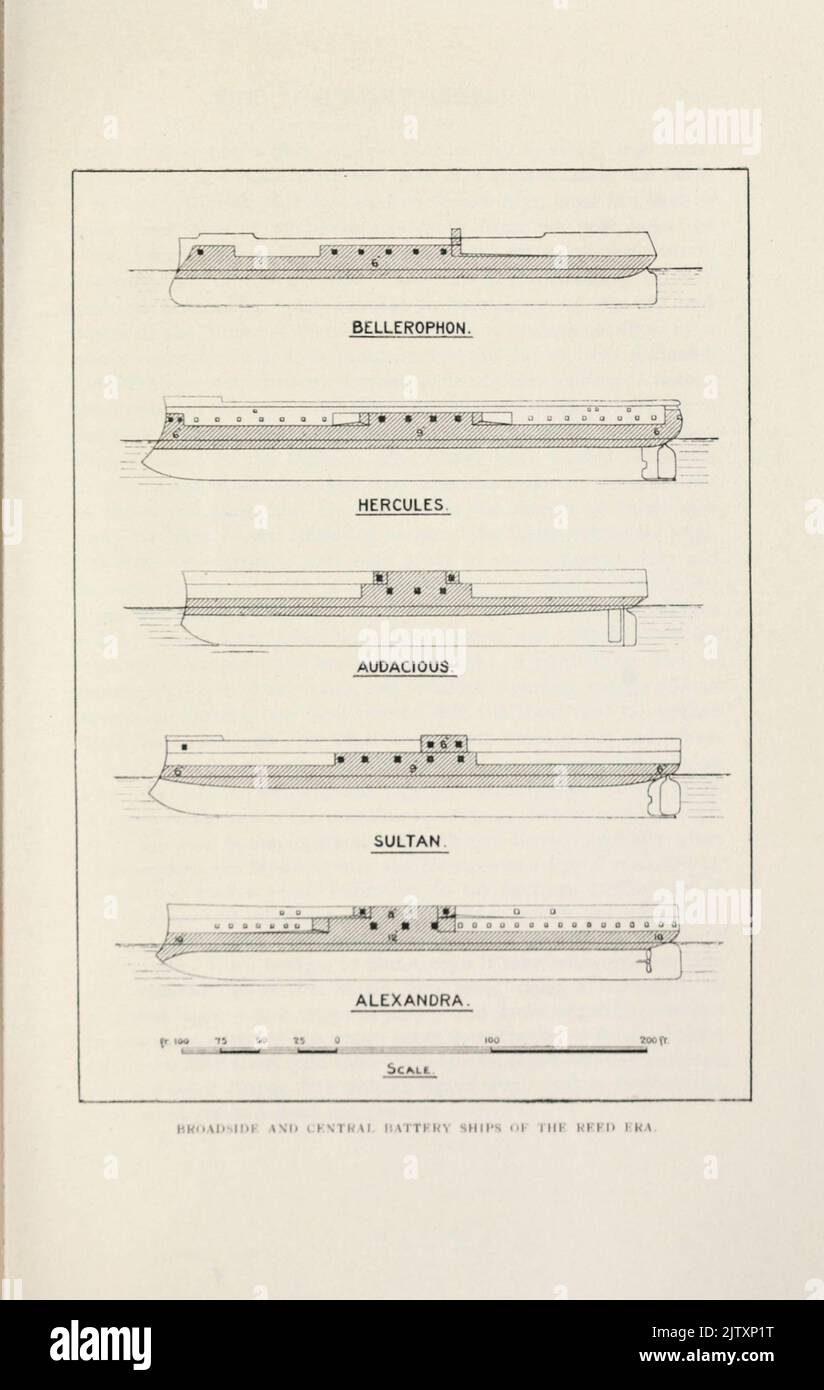 Broadside and Central Battery Ships of the Reed Era from pictures by ...