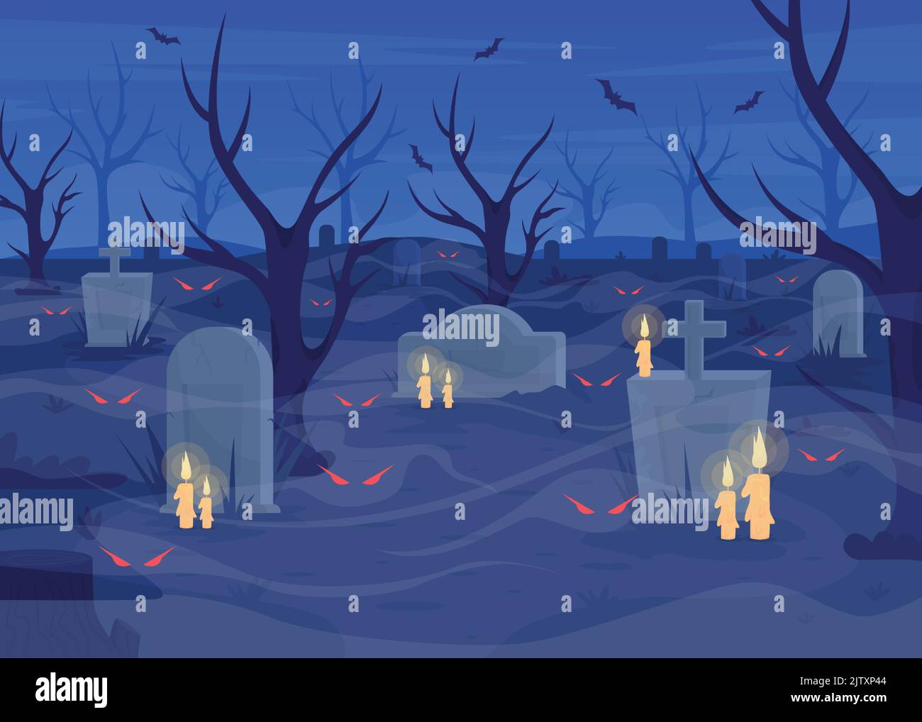 Haunted cemetery flat color vector illustration Stock Vector Image ... Haunted cemetery flat color vector illustration Stock Vector Image ...