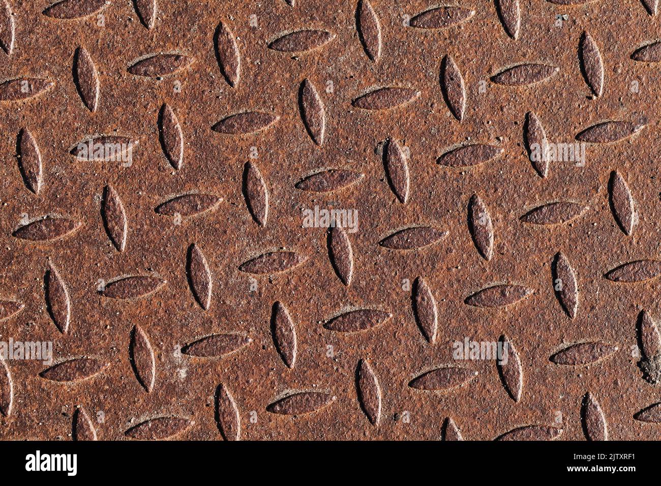 Old grungy metal plate texture with diamond plate pattern. Background ...