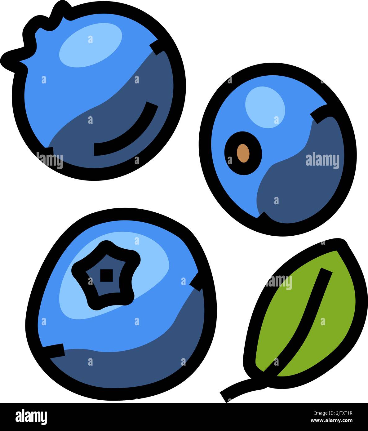 blue blueberry berry color icon vector illustration Stock Vector Image ...