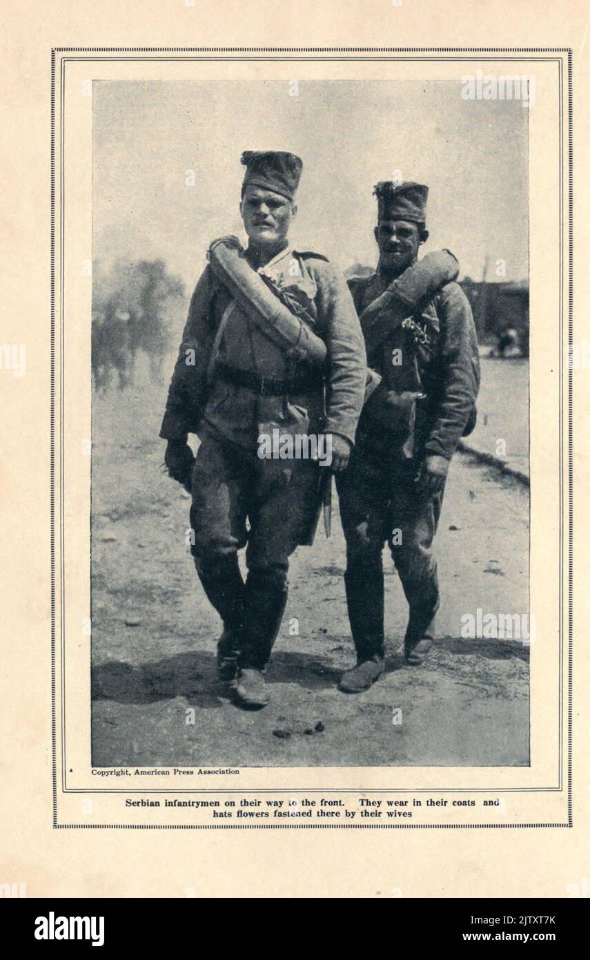 SERBIAN INFANTRYMEN ON THEIR WAY TO THE FRONT from the book The story ...