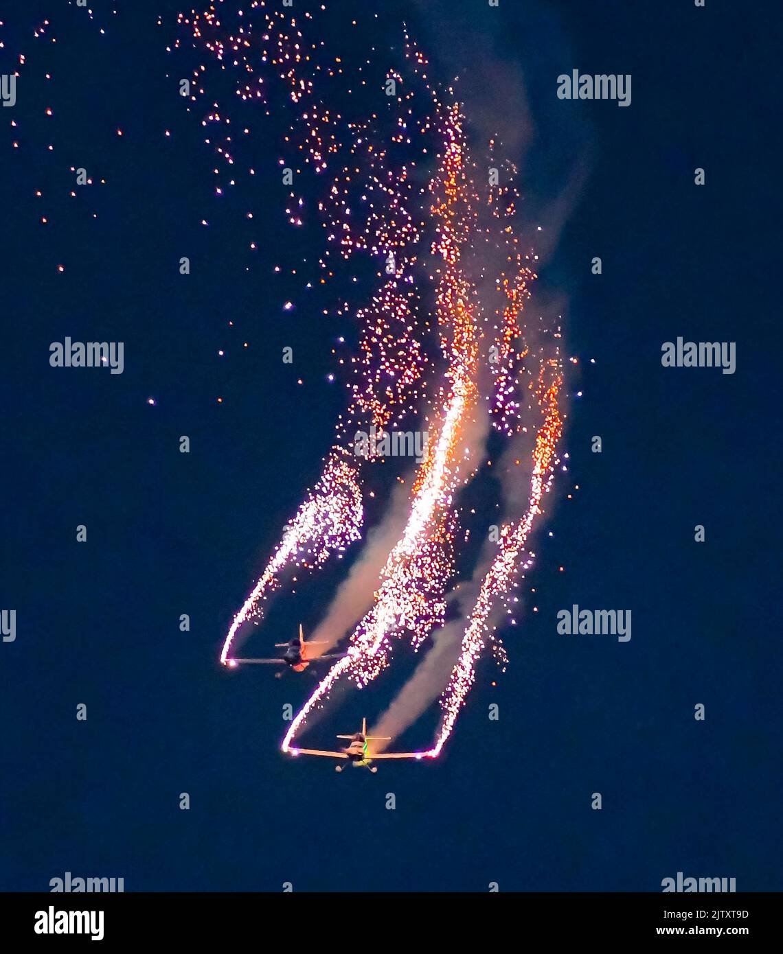 Bournemouth, Dorset, UK. 1st September 2022. The Firebirds lit with ...