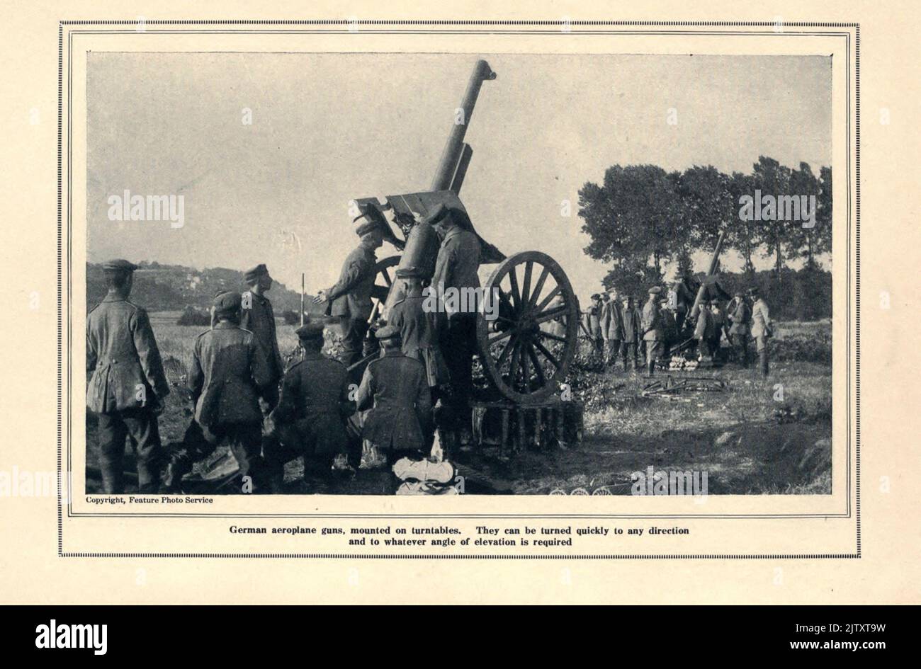 GERMAN AEROPLANE GUNS MOUNTED ON TURNTABLE from the book The story of ...