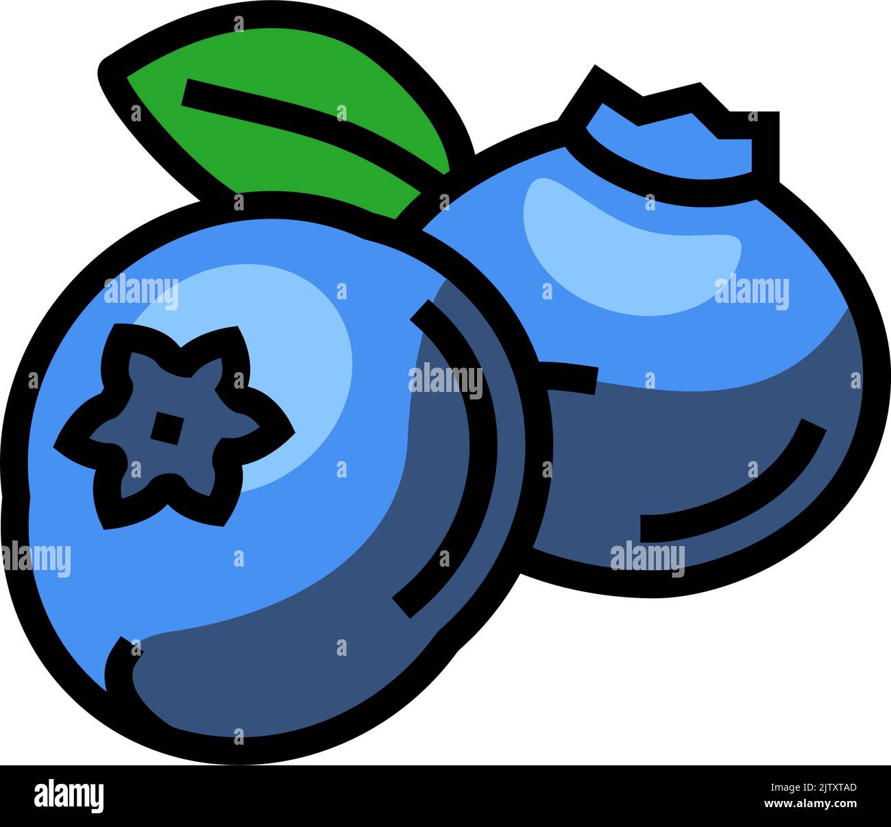 delicious blueberry leaf color icon vector illustration Stock Vector ...