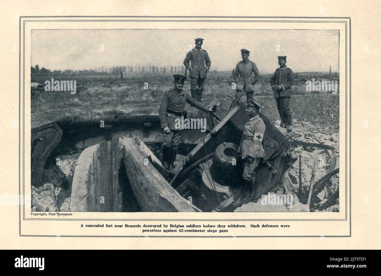 WRECK OF A FORT NEAR BRUSSELS from the book The story of the great war ...