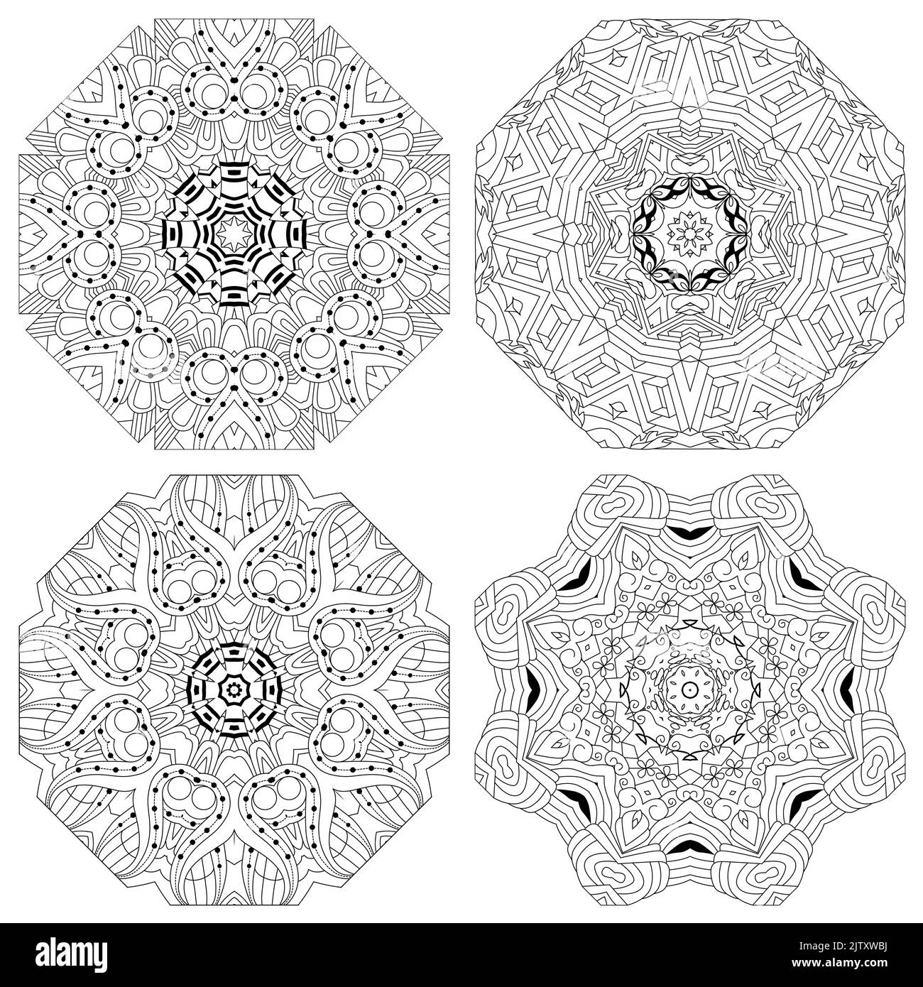Vector Adult Coloring Book Textures. Hand-painted art design. Adult ...