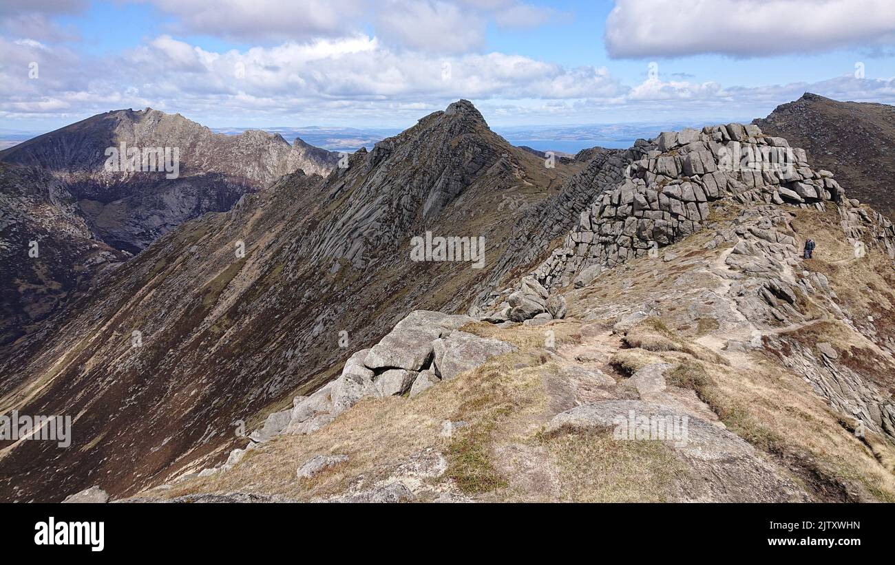 A Landscape of mountain range rocky peaks Stock Photo - Alamy
