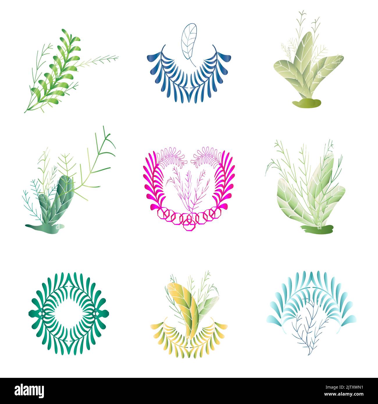 Collection banner logo sign symbol leaf icon element graphic design ...