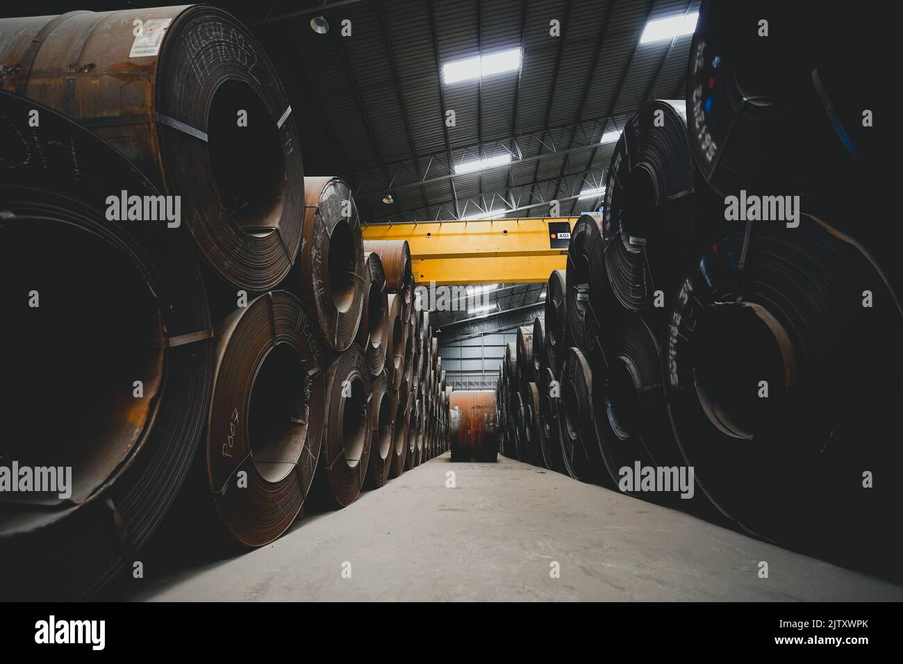 The inside of an iron and steel factory Stock Photo - Alamy