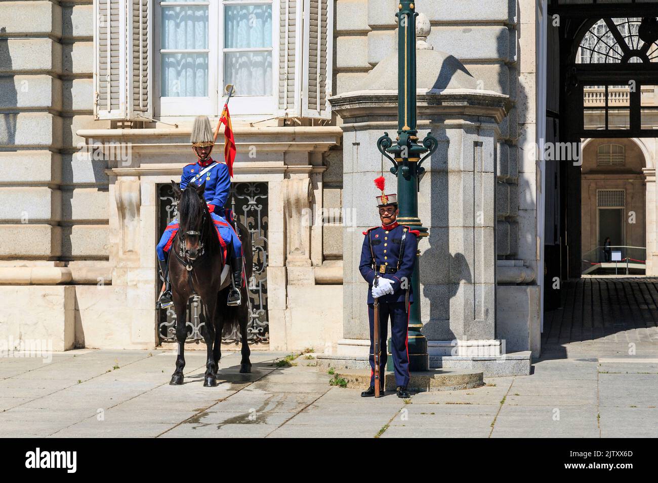 Madrid royal horse guard palace hi-res stock photography and images - Alamy