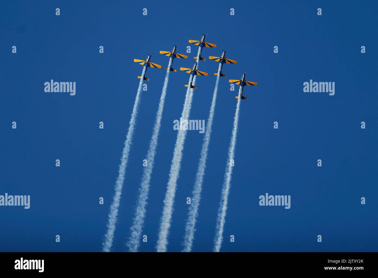 Recife, Brazil. 1st Sep, 2022. Brazilian Air Force fighter jets perform ...