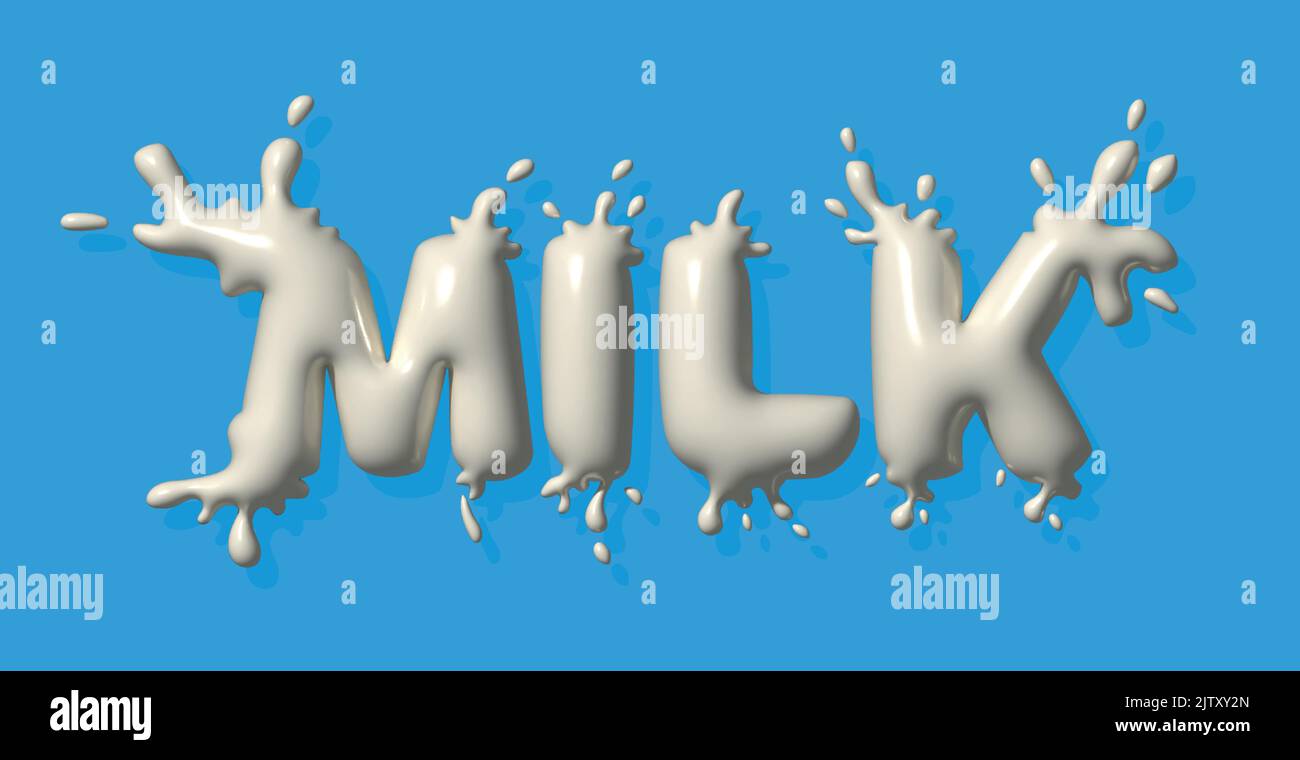Milk written Stock Vector Images - Alamy