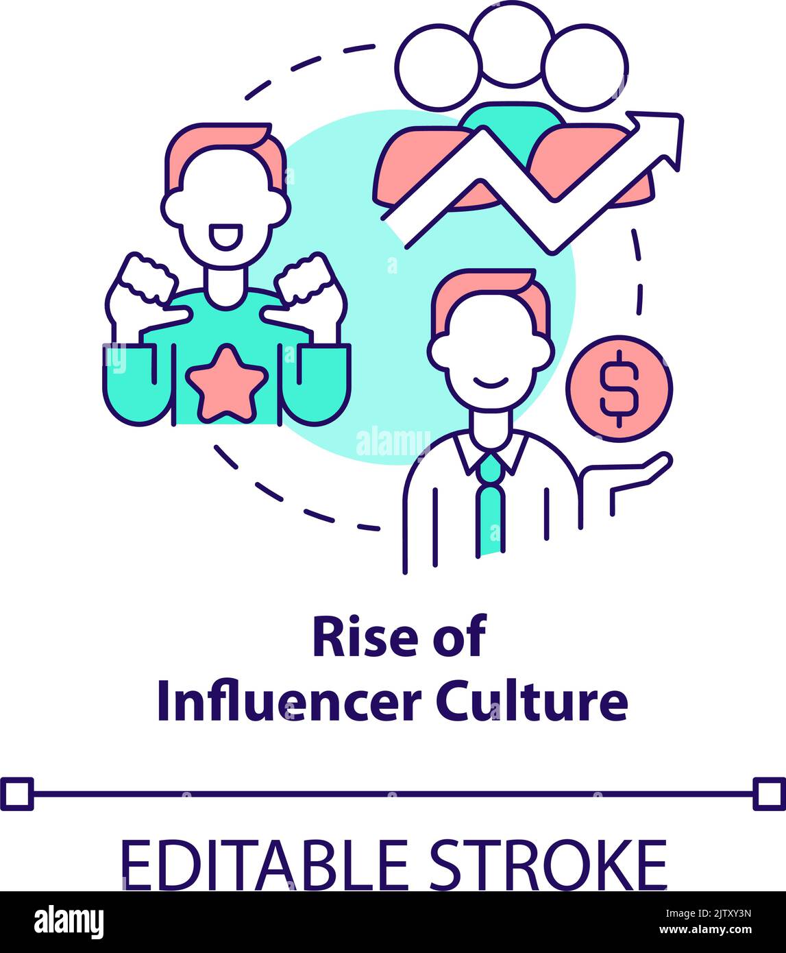 Rise of influencer culture concept icon Stock Vector Image & Art - Alamy