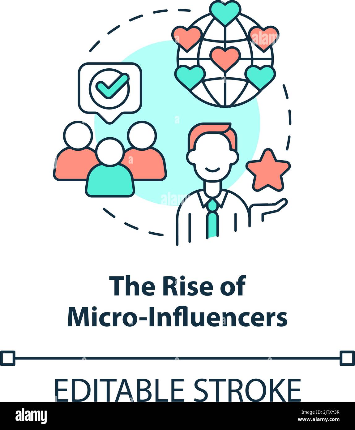 Rise of micro influencers concept icon Stock Vector Image & Art - Alamy