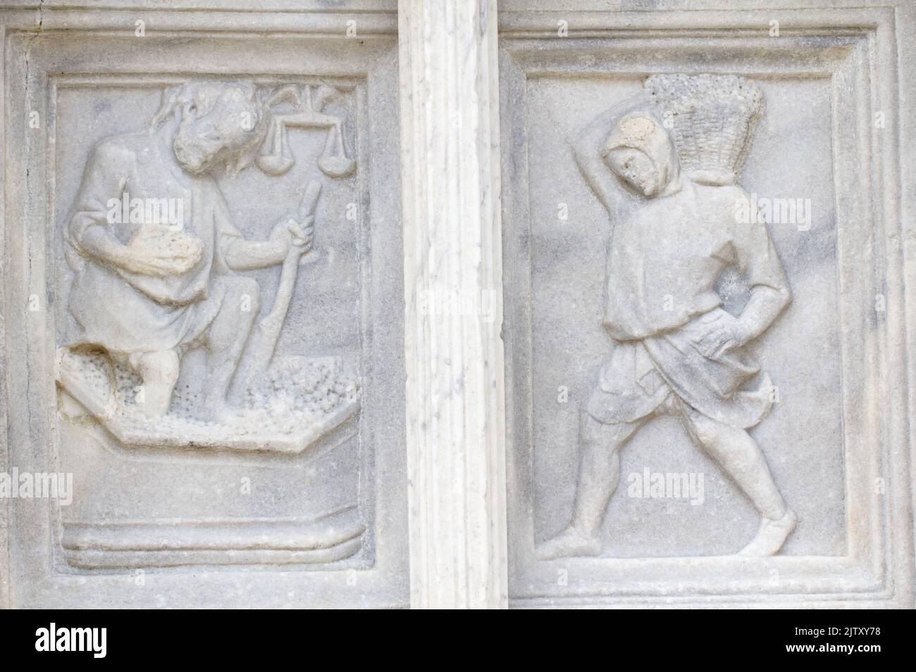 September: The crushing of grapes - detail of Fontana Maggiore (1275 ...