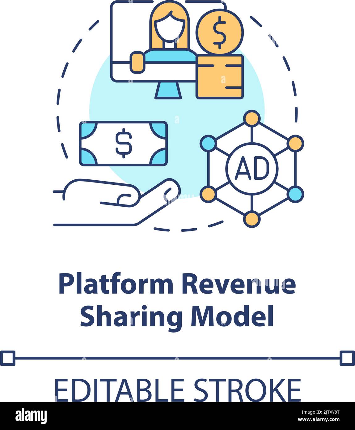 Platform revenue sharing model concept icon Stock Vector Image & Art ...