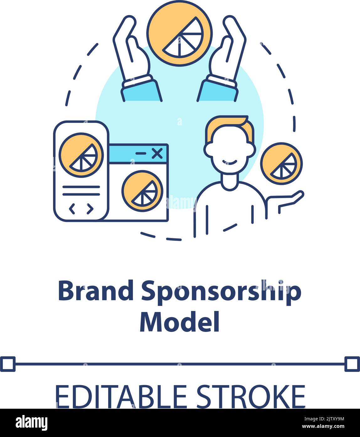 Brand sponsorship model concept icon Stock Vector Image & Art - Alamy