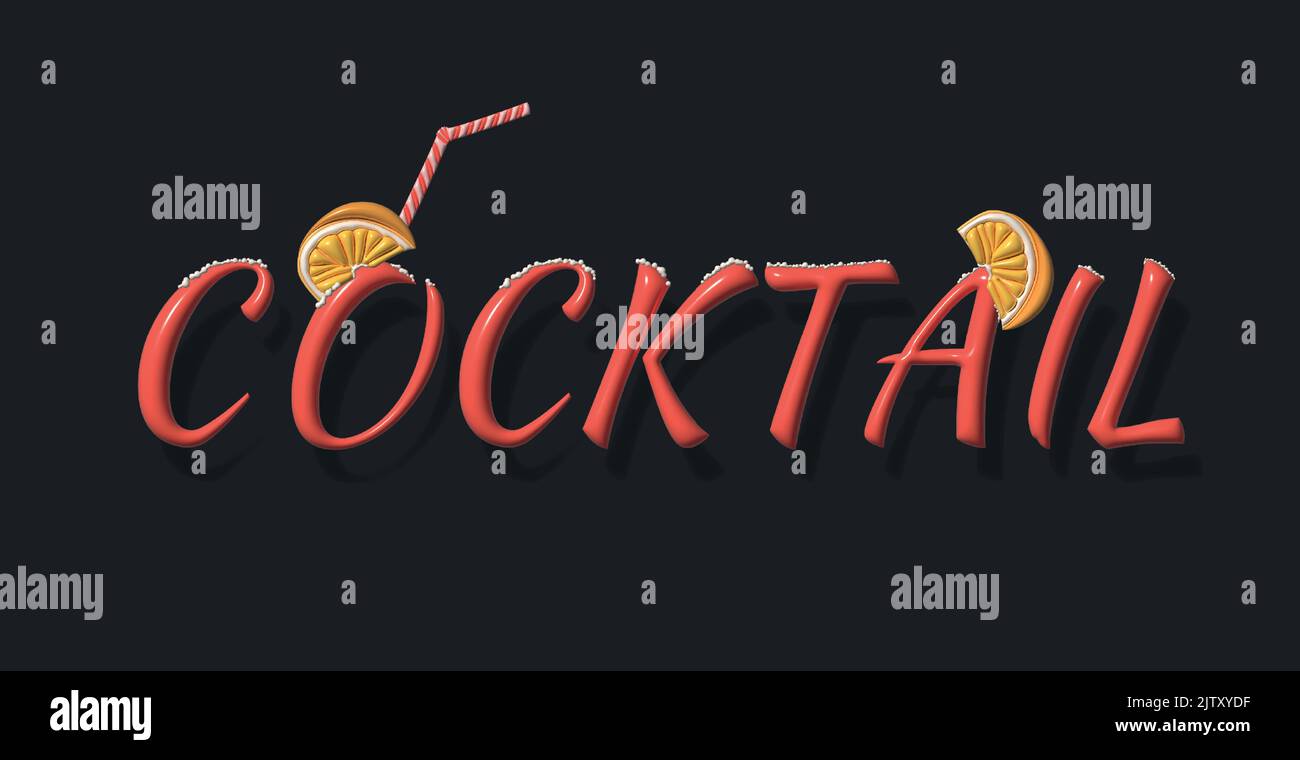 Stylized text COCKTAIL. Stylish design for a brand, label or ...