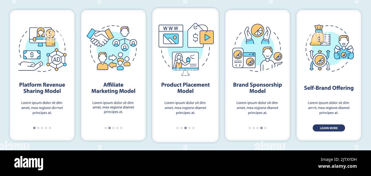 Creator business models onboarding mobile app screen Stock Vector Image ... Creator business models onboarding mobile app screen Stock Vector Image ...