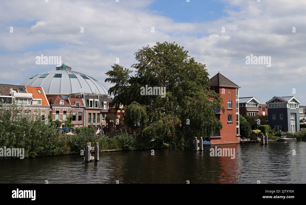 Dutch canal view. Architecture of the Netherlands. Summer in Europe ...