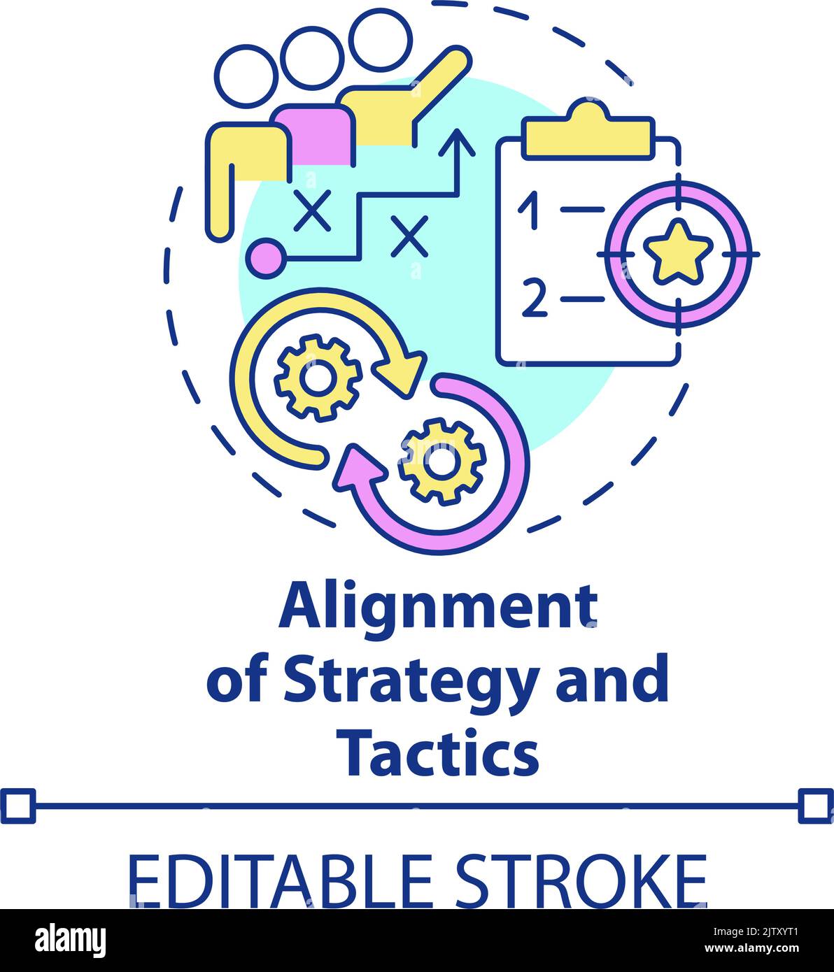Alignment of strategy and tactics concept icon Stock Vector Image & Art ...