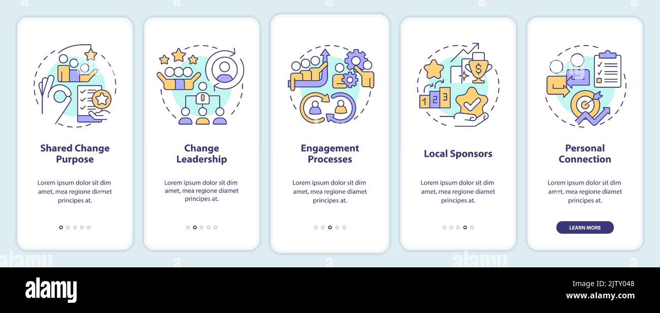 Critical success factors onboarding mobile app screen Stock Vector ...