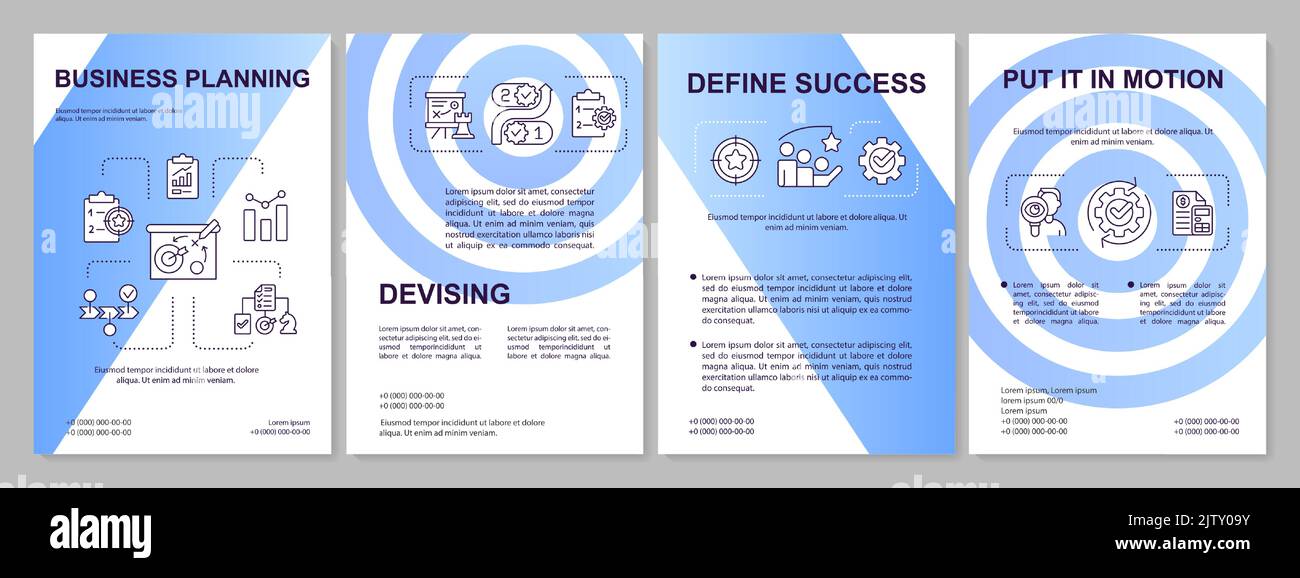 Business planning blue brochure template Stock Vector Image & Art - Alamy