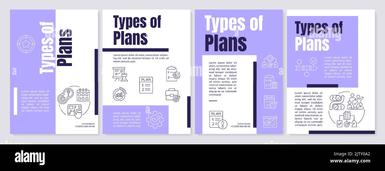 Types Of Planning Purple Brochure Template Stock Vector Image And Art Alamy