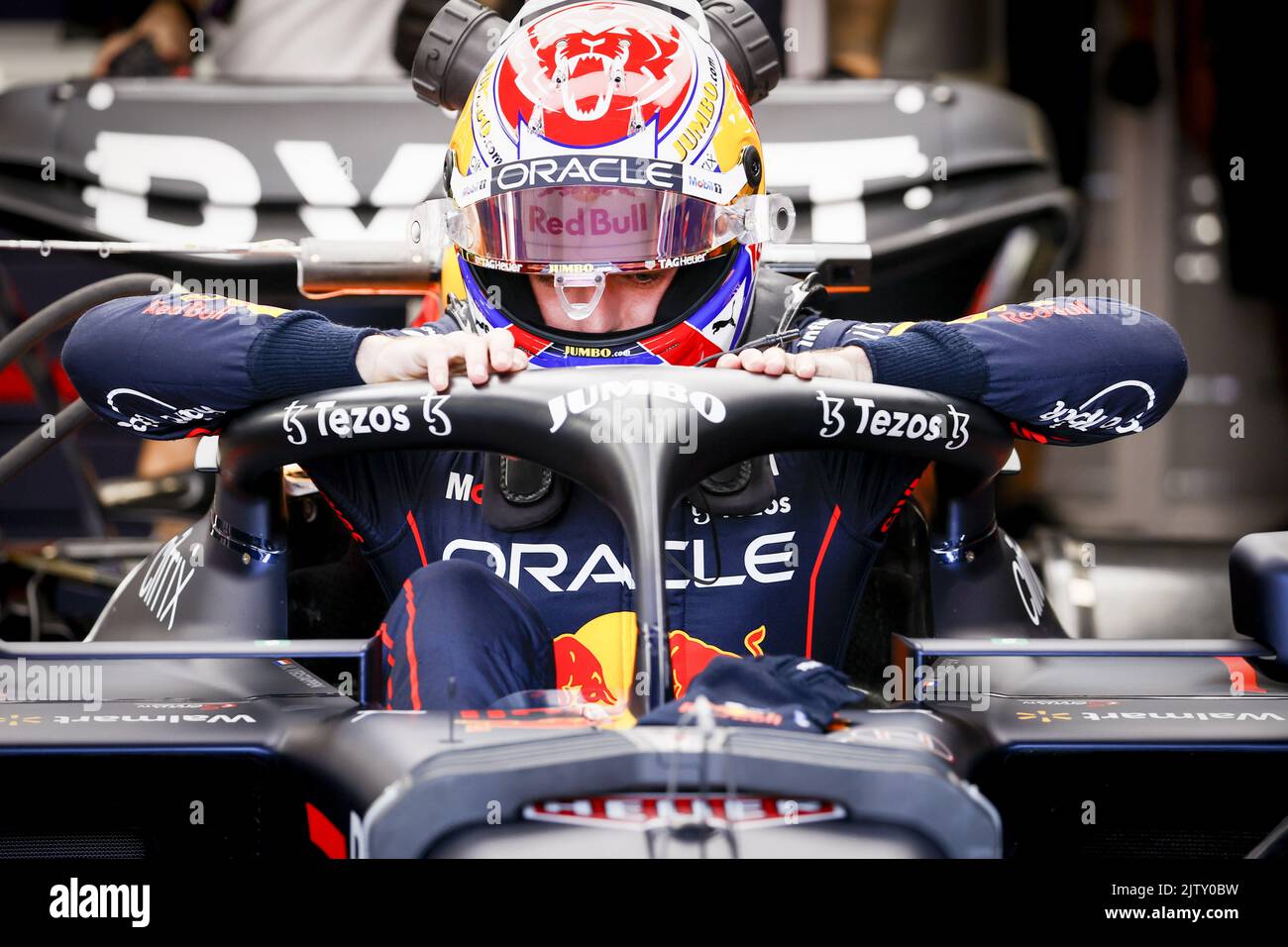 ZANDVOORT - Max Verstappen (Oracle Red Bull Racing) during the 1st free practice session ahead ...
