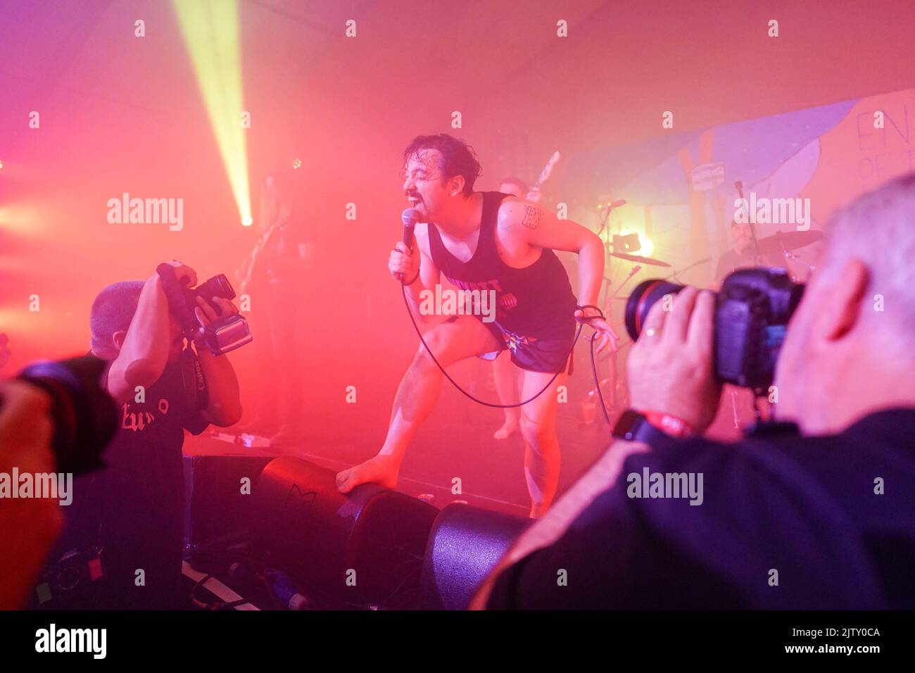 Dorset, UK. Thursday, 1 September, 2022. Matthew Baty of Pigs Pigs Pigs ...