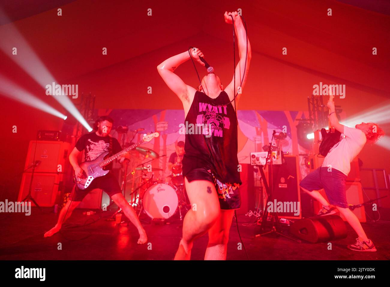 Dorset, UK. Thursday, 1 September, 2022. Matthew Baty of Pigs Pigs Pigs ...