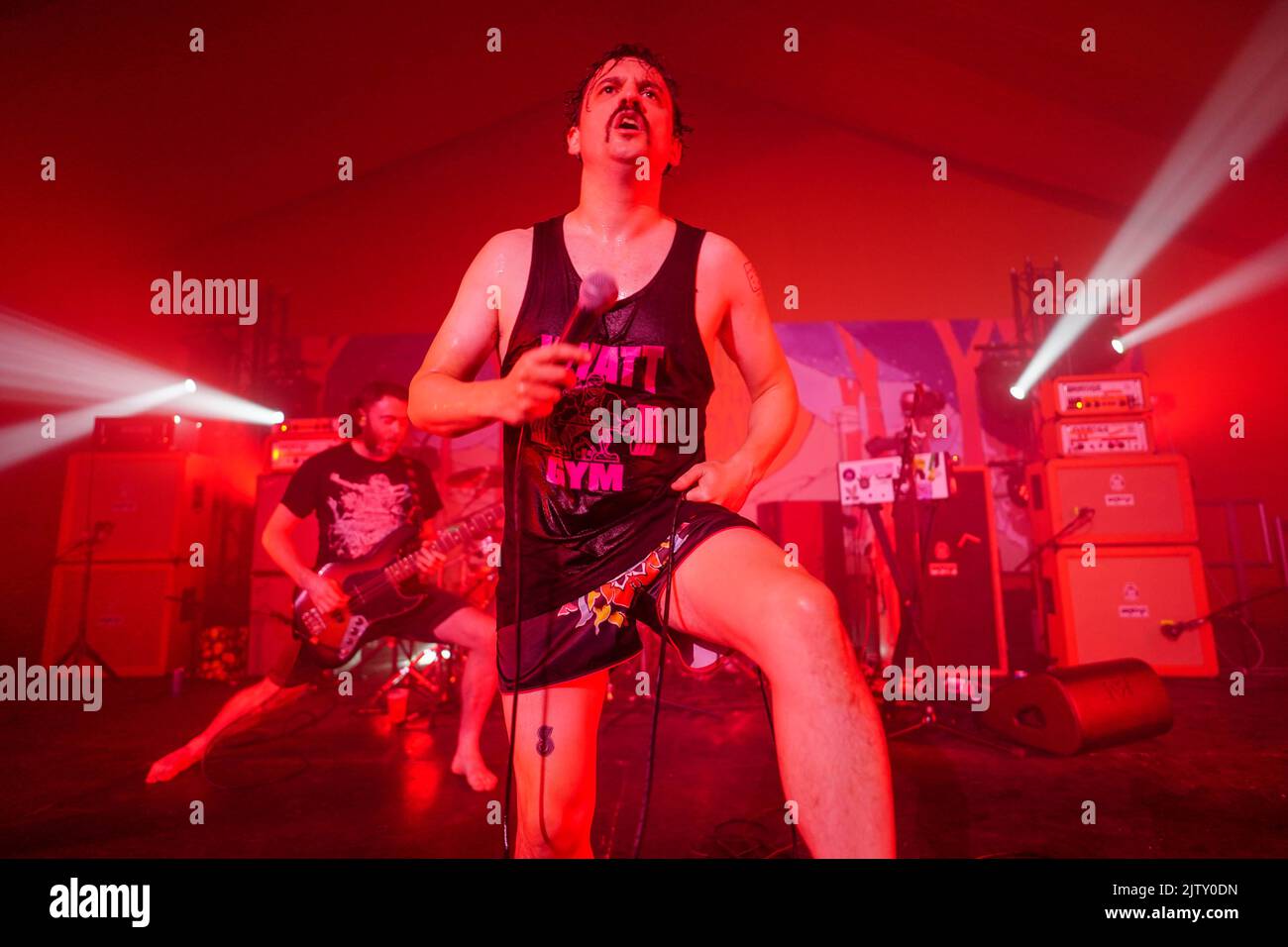 Dorset, UK. Thursday, 1 September, 2022. Matthew Baty of Pigs Pigs Pigs ...