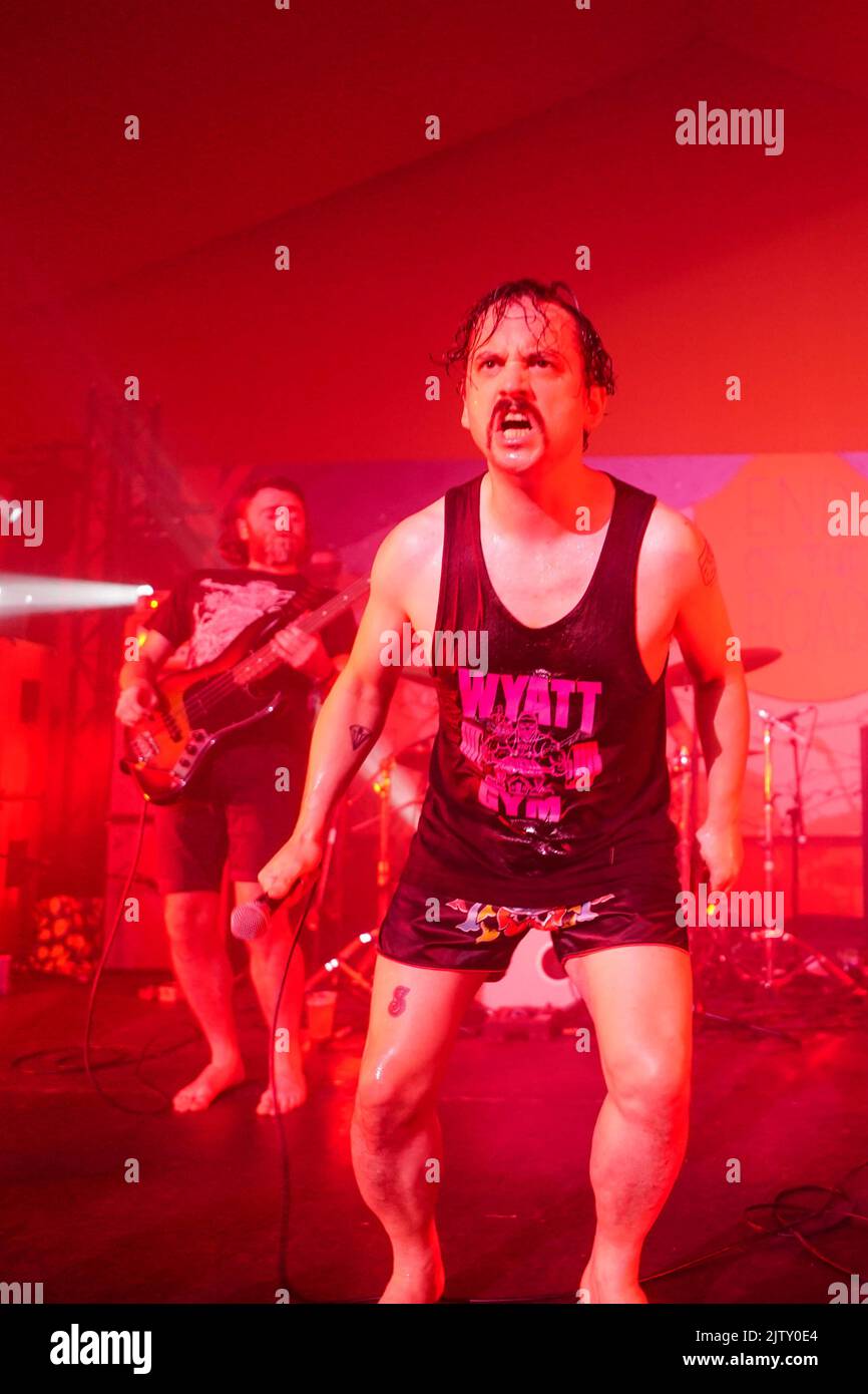 Dorset, UK. Thursday, 1 September, 2022. Matthew Baty of Pigs Pigs Pigs ...