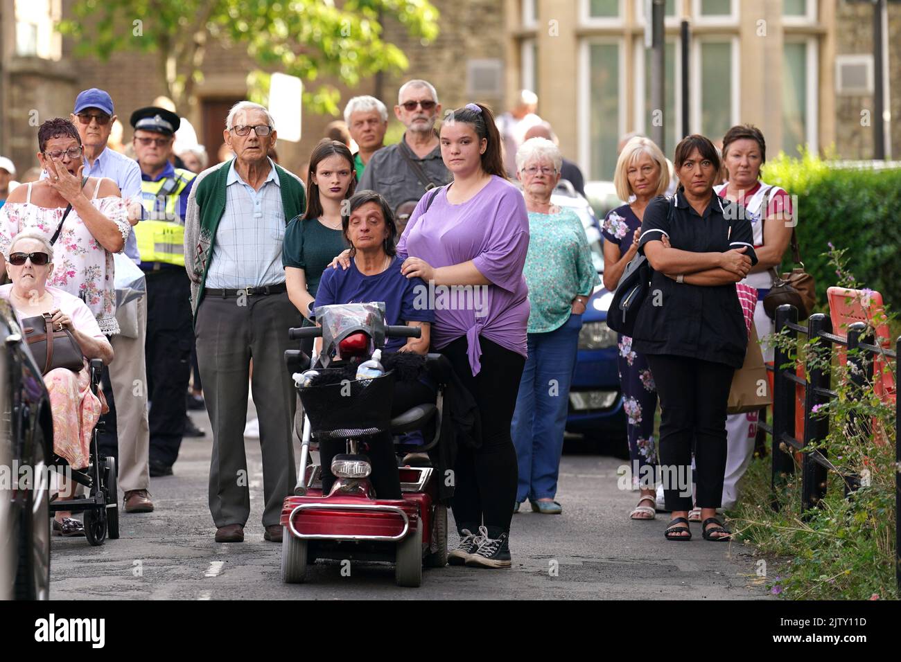 People watching the coffin of nine-year-old stabbing victim Lilia ... People watching the coffin of nine-year-old stabbing victim Lilia ...