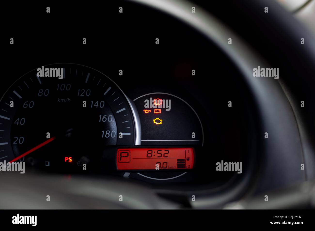 The dashboard shows the status of the car's light that is on Stock ...