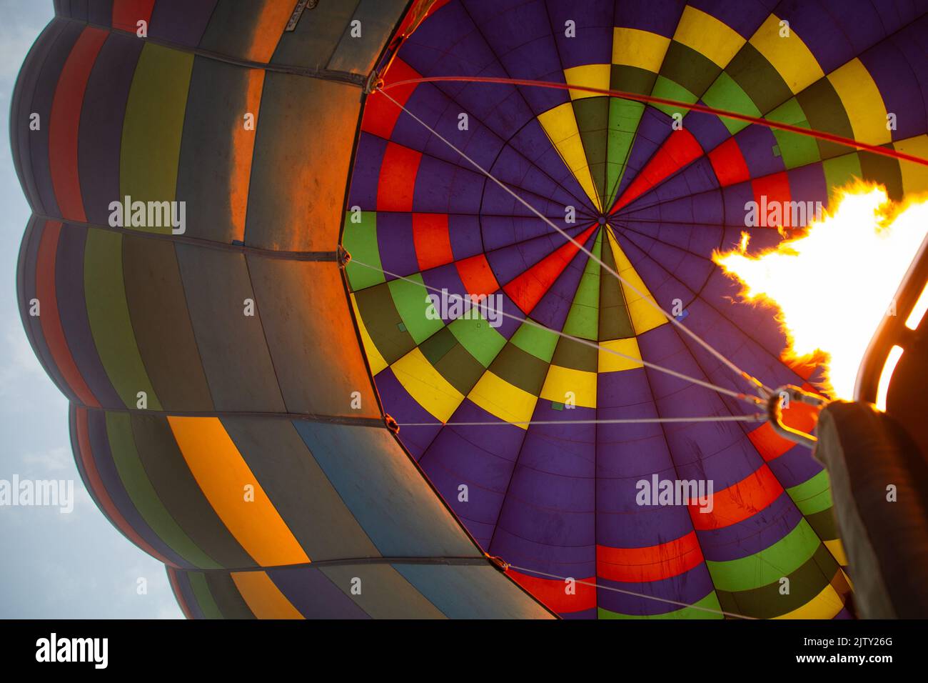 Hot Air Balloon from below Stock Photo - Alamy