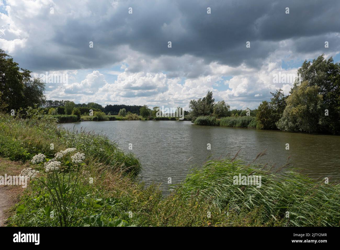 Landscape photo of a dramatic cloud cover over the Molsbroek nature ...
