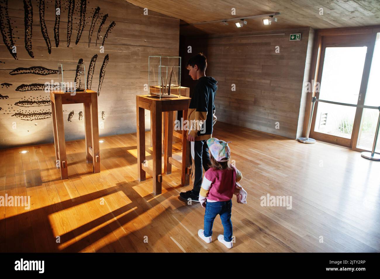 Kids exploring expositions in museum halls Stock Photo - Alamy