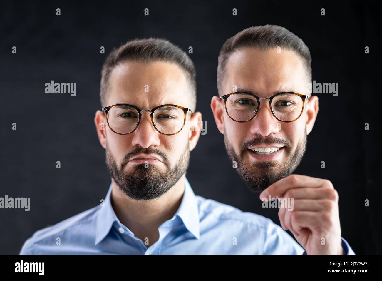 Self Impostor Disorder And Depression. Man With Panic And Phobia Stock ...