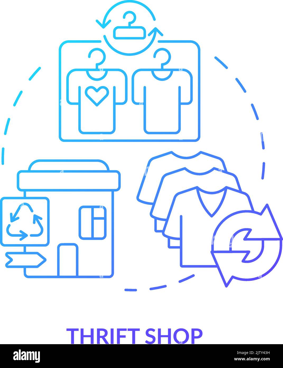 Thrift shop blue gradient concept icon Stock Vector Image & Art - Alamy