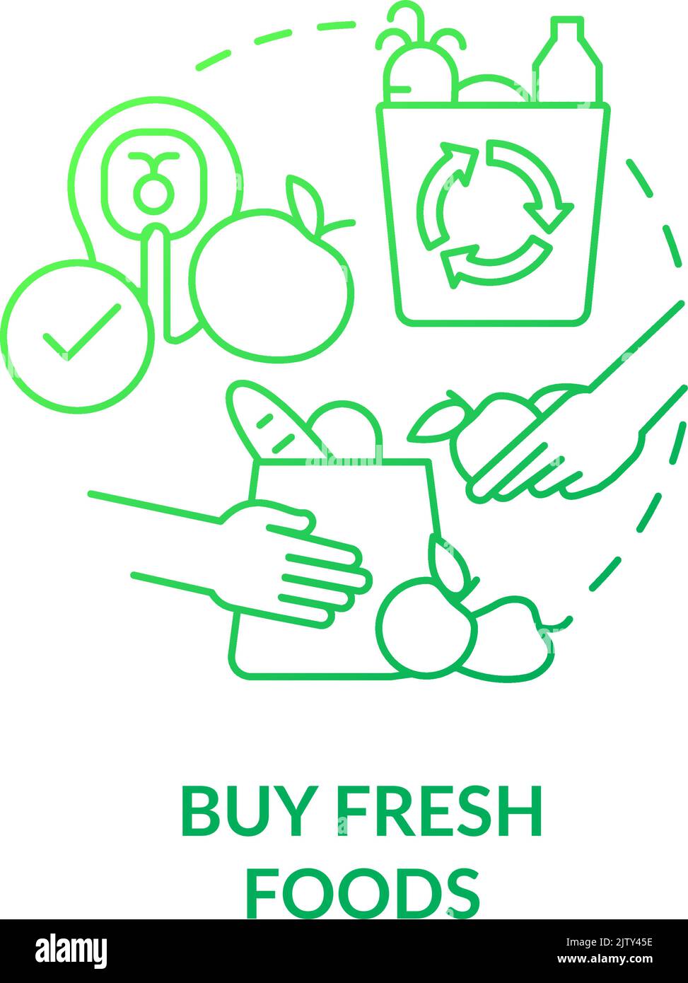Buy fresh foods green gradient concept icon Stock Vector Image & Art ...