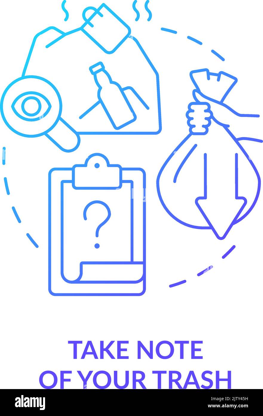 Take note of your trash blue gradient concept icon Stock Vector Image ...