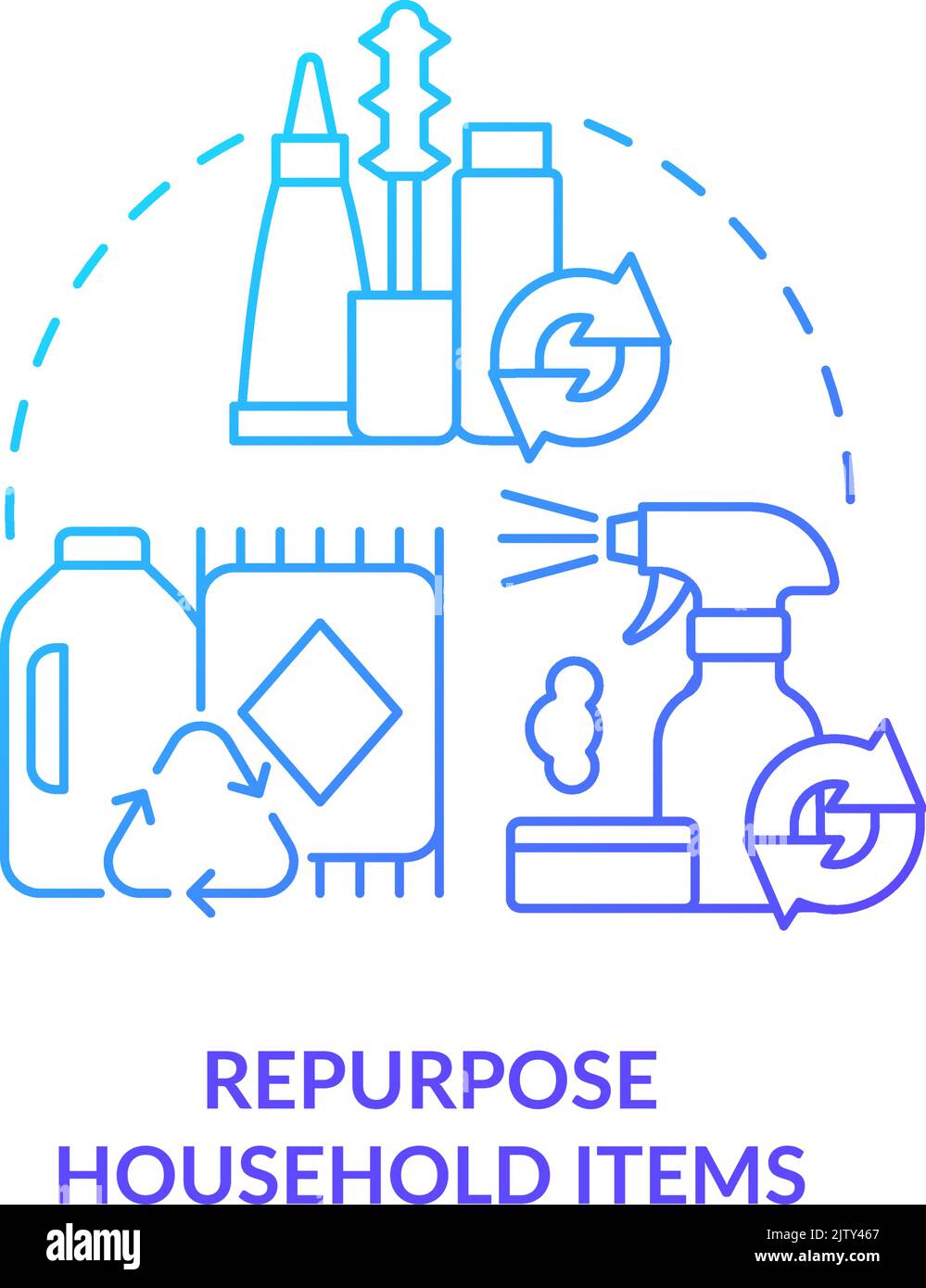 Repurpose household items blue gradient concept icon Stock Vector Image ...