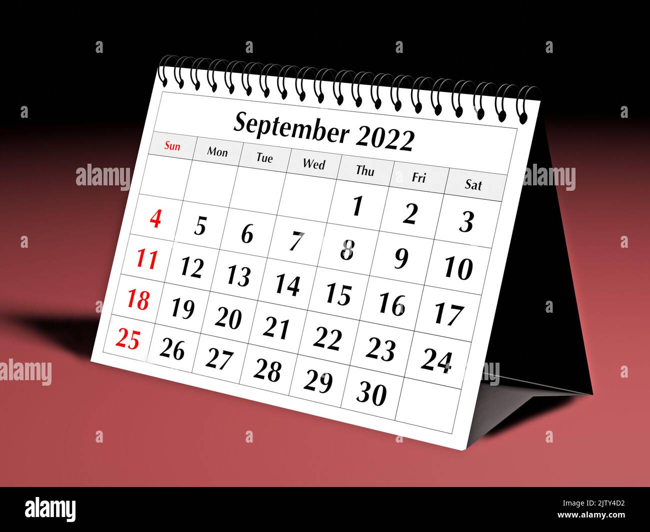 One page of the annual business desk monthly calendar. Date - month ...