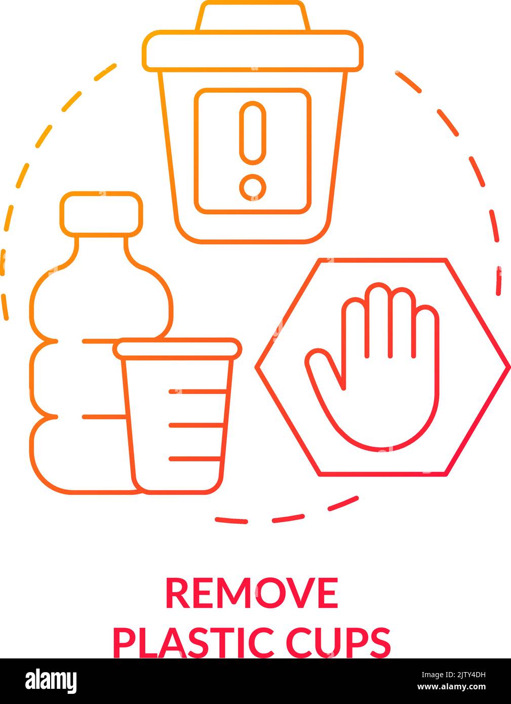 Remove plastic cups red gradient concept icon Stock Vector Image & Art ...