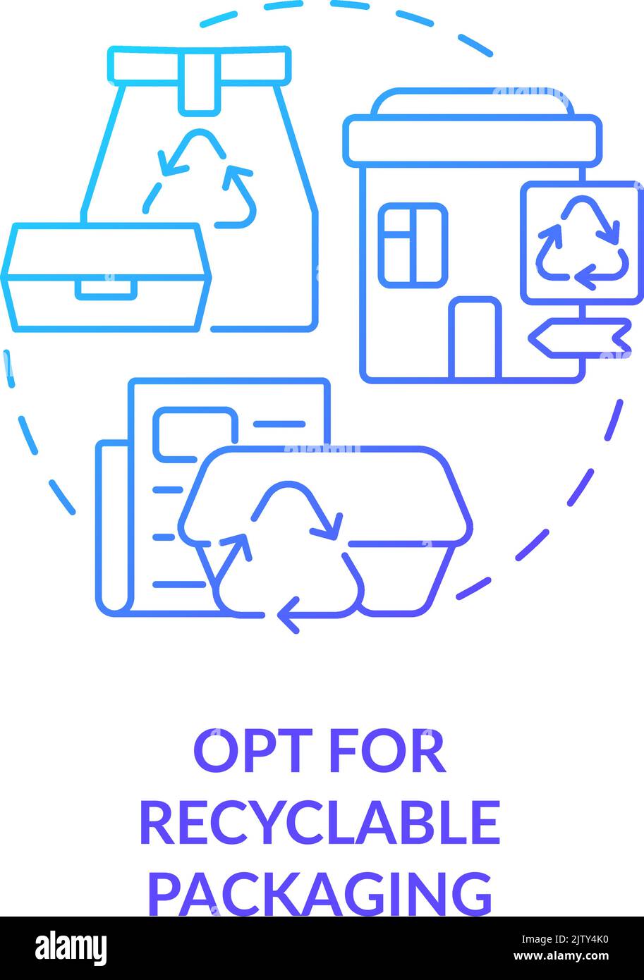 Opt for recyclable packaging blue gradient concept icon Stock Vector ...