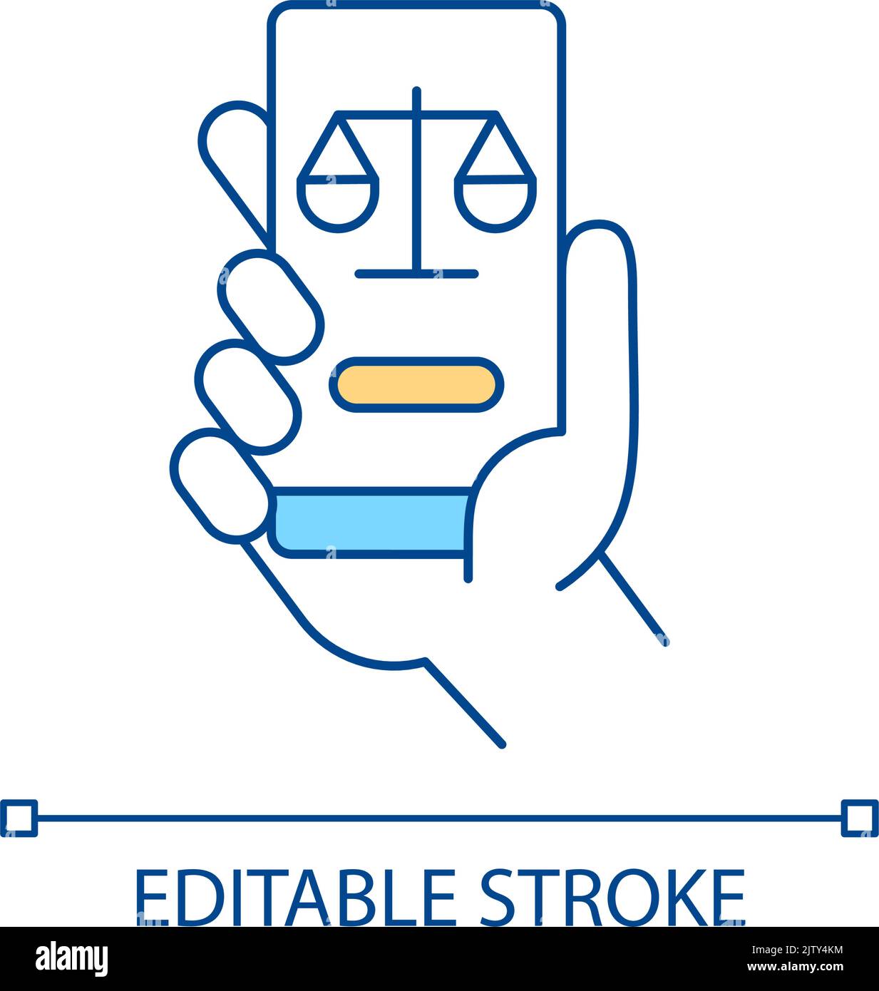 Filling electronic court records RGB color icon Stock Vector Image ...