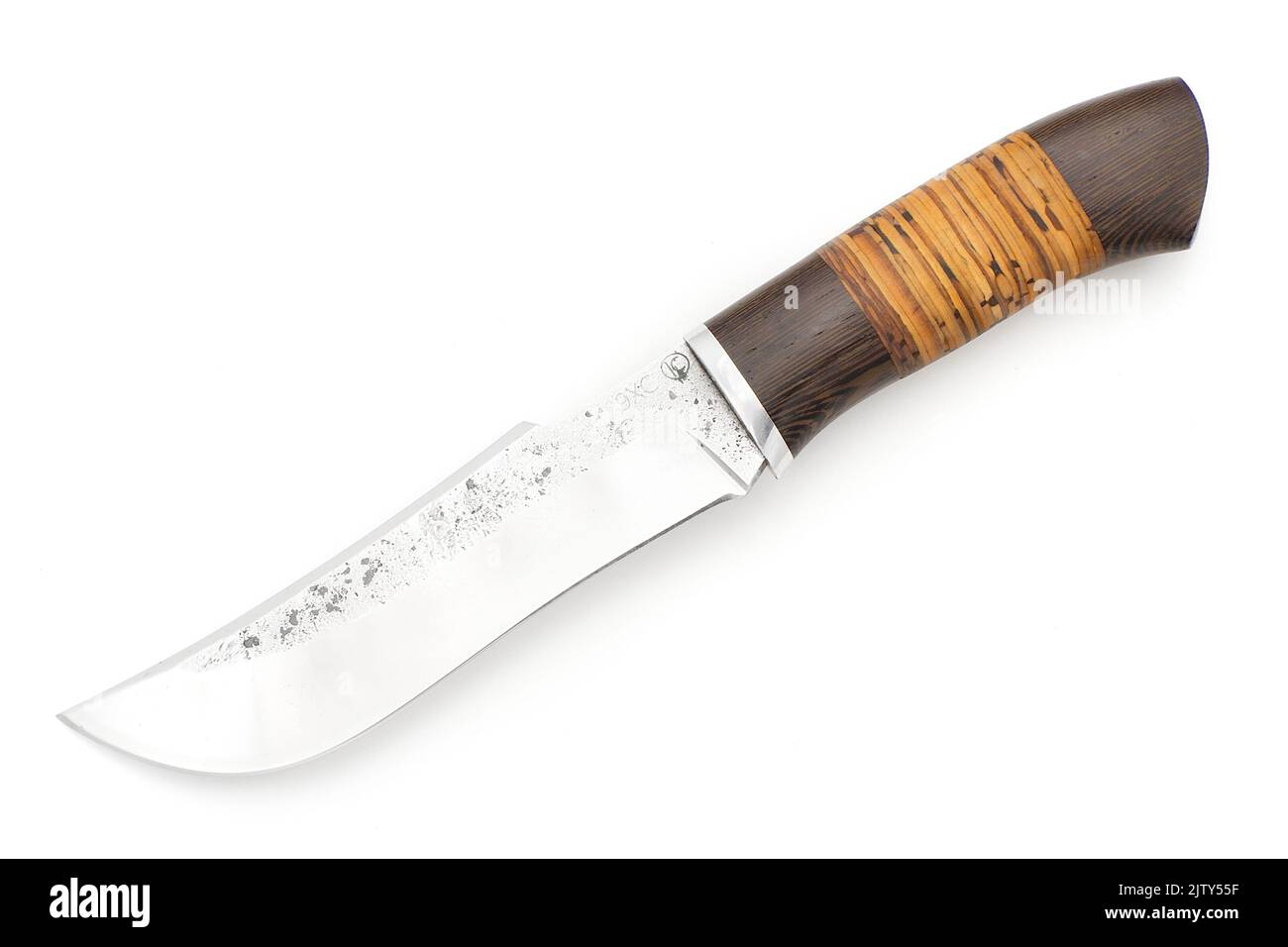 Hunting knife damask steel texture russian cold arms isolated Stock ...