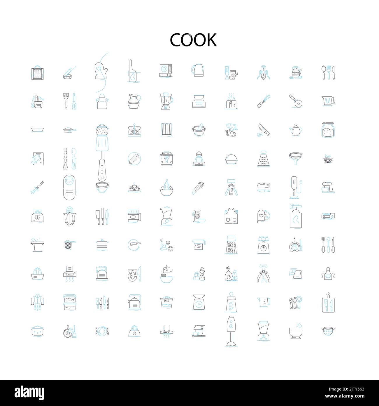 cook icons, signs, outline symbols, concept linear illustration line ...