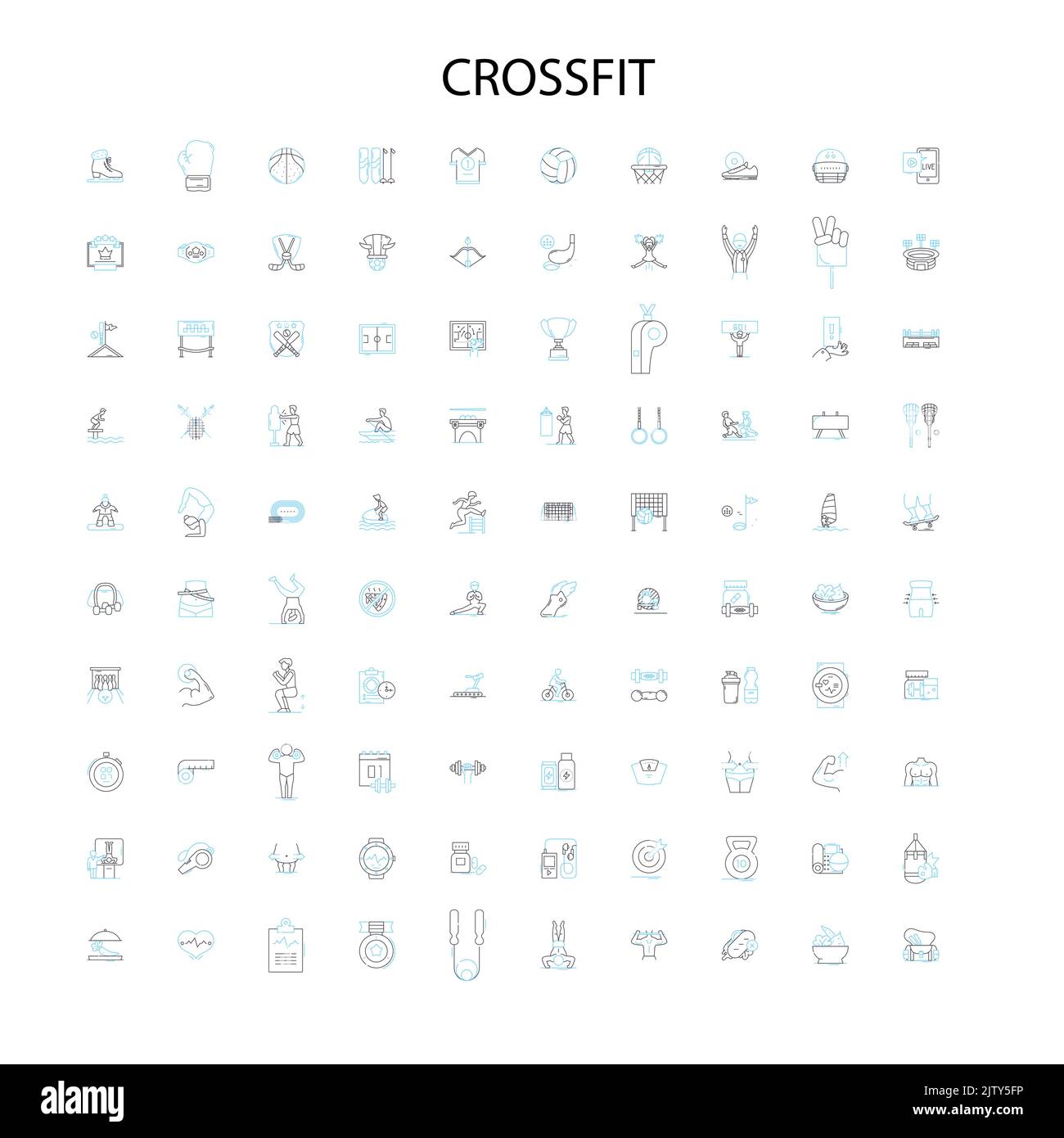 crossfit icons, signs, outline symbols, concept linear illustration ...